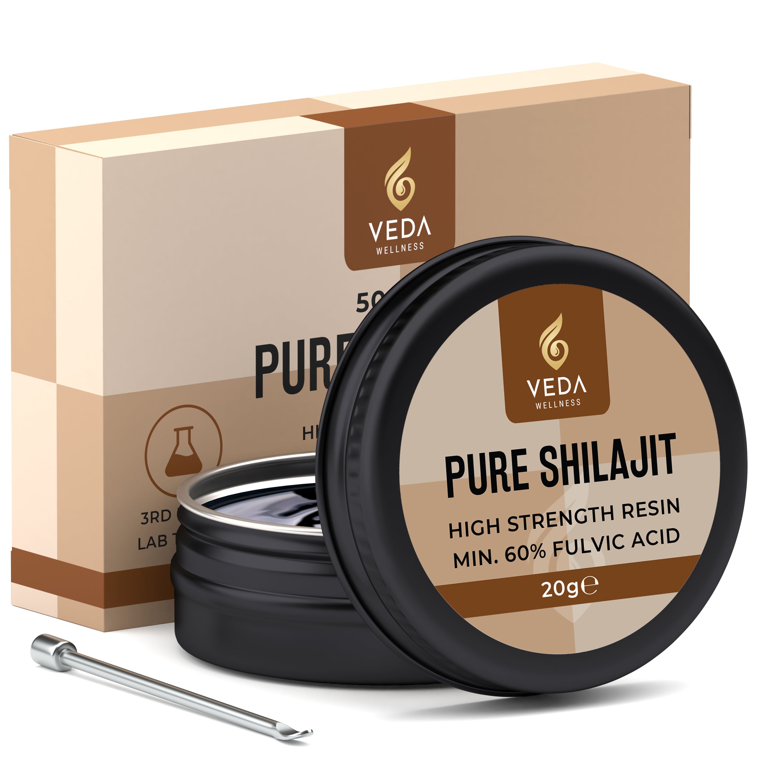 Pure Shilajit Resin 20g - 60% Fulvic Acid, High Strength, Lab Tested ...