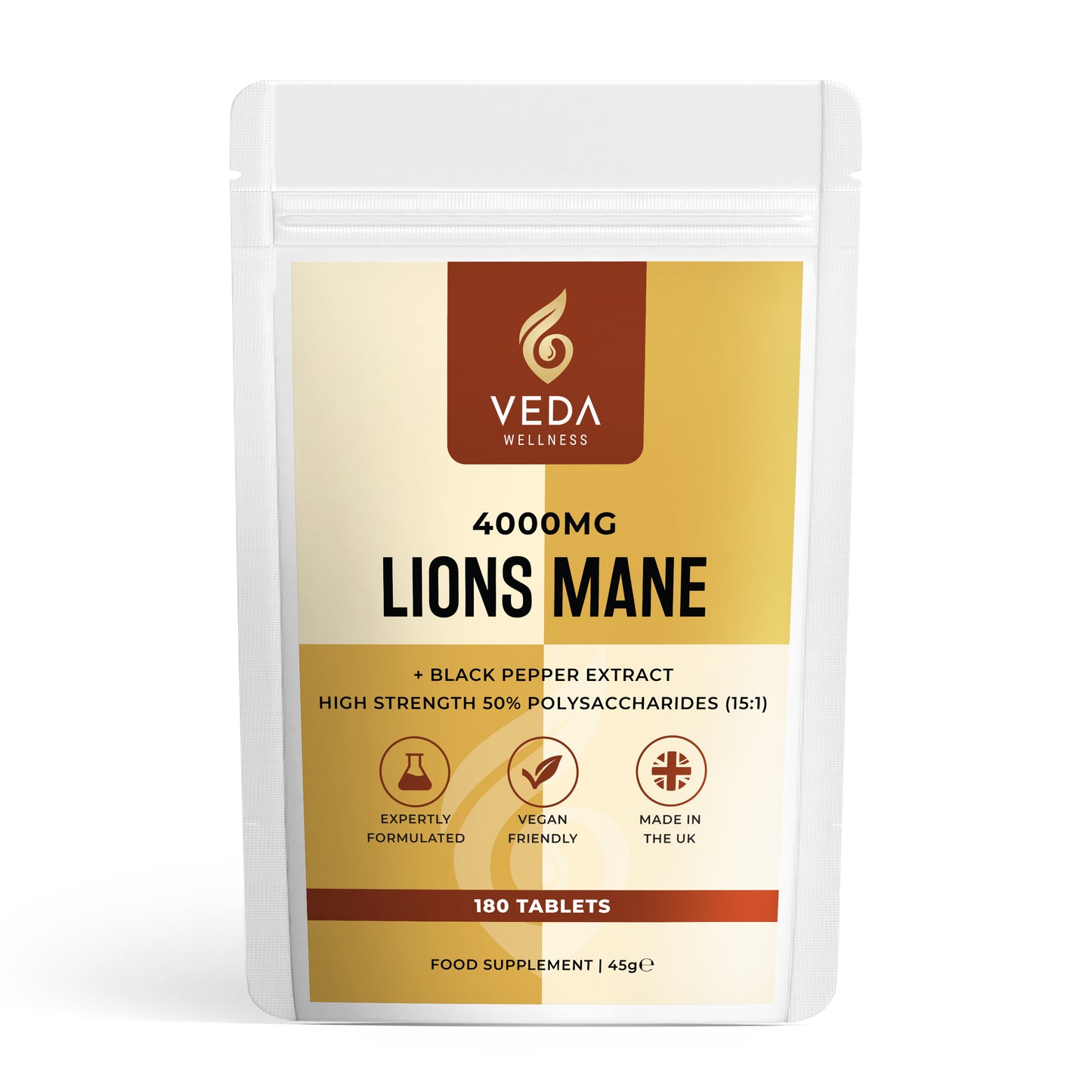 Lions Mane 180 Tablets 50% Polysaccharides - Coming Soon! – Veda Wellness